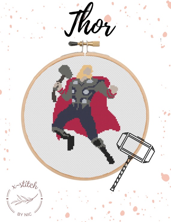 Sewing & Needlecraft Cross Stitch Thor Minimalist Cross-Stitch Pattern ...