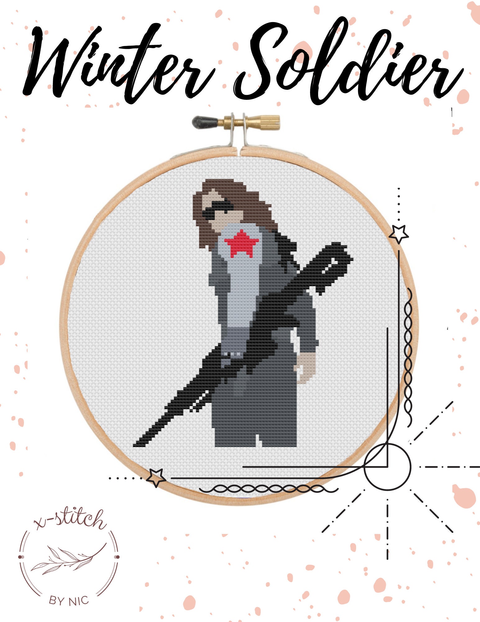 Cross-stitch Pattern - Winter Soldier (minimalist) - Etsy