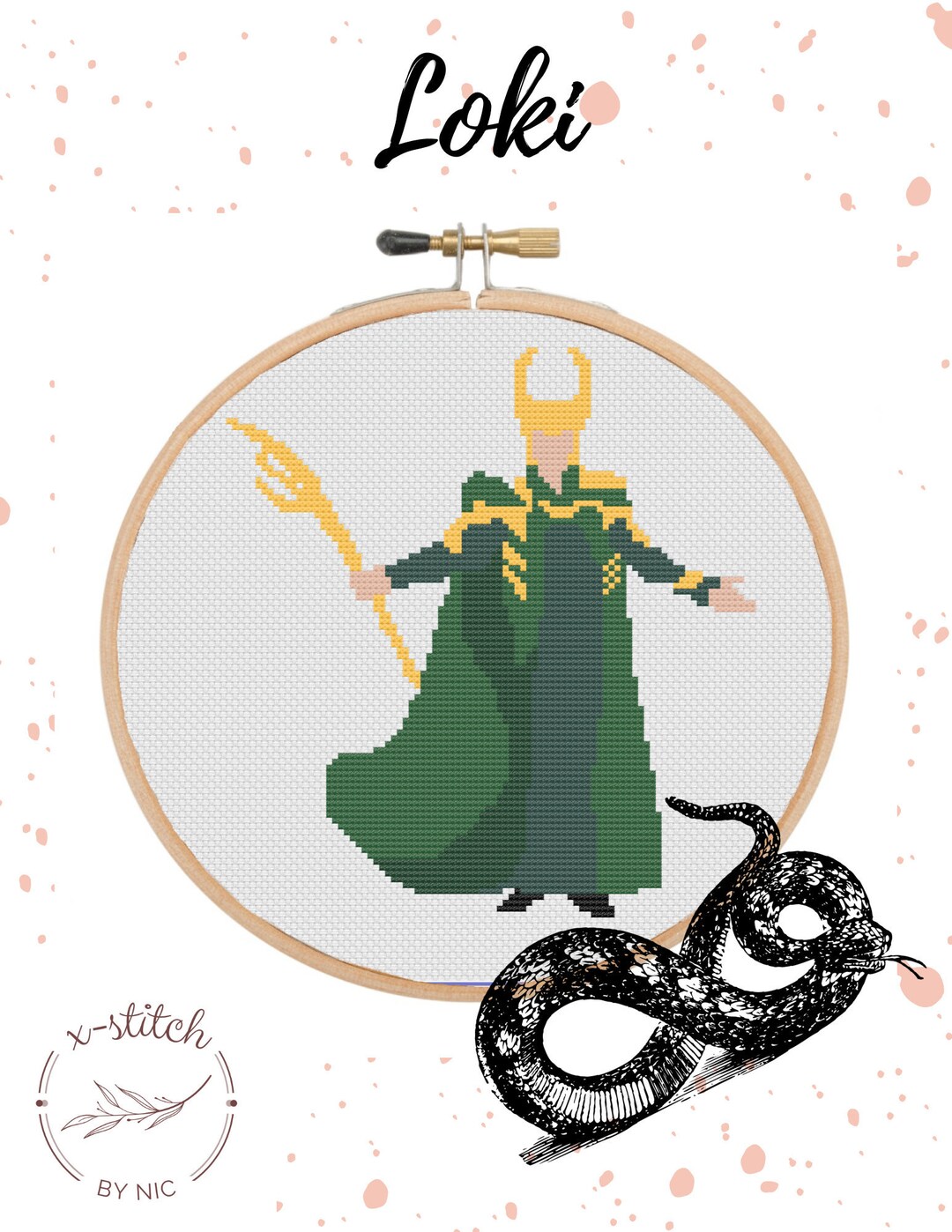 Cross-stitch Pattern - Loki (minimalist) - Etsy