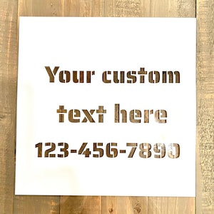 Large Custom Stencils Reusable custom Text Stencils up to 5 Lines 4 ...