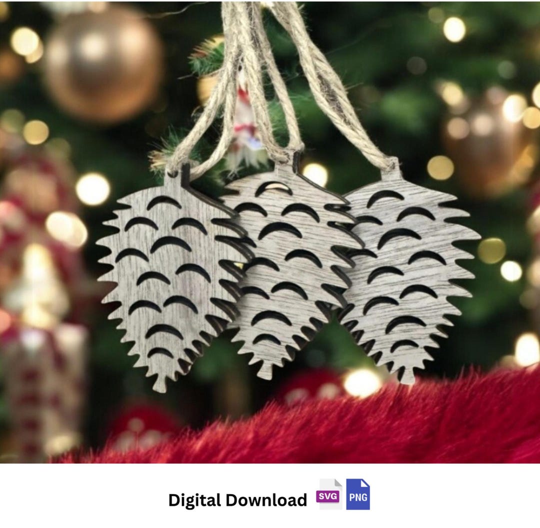Pine Cone Svg Png Cut Files | Christmas Ornament Cut Files |pine Cones| Glowforge | Cricut ...