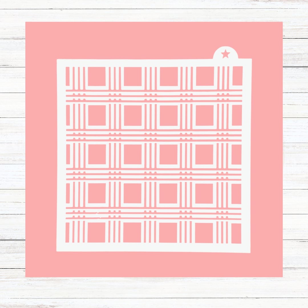 Hawaiian Palaka Plaid Cookie Stencils |plaid Pattern| Mylar 7 Mil Food ...