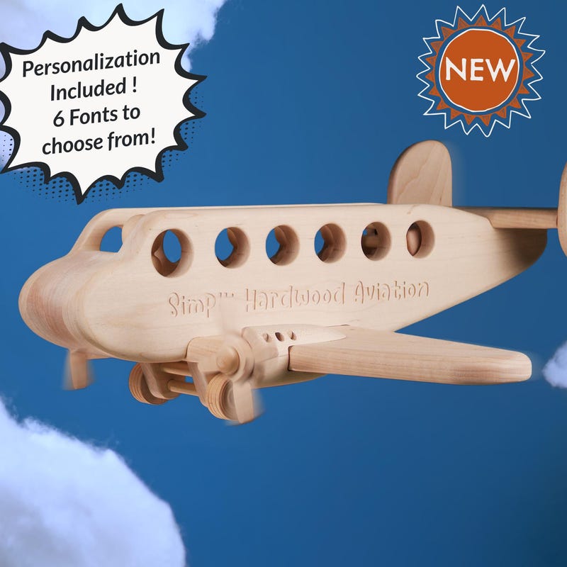 Wood Toy Airplane - Etsy