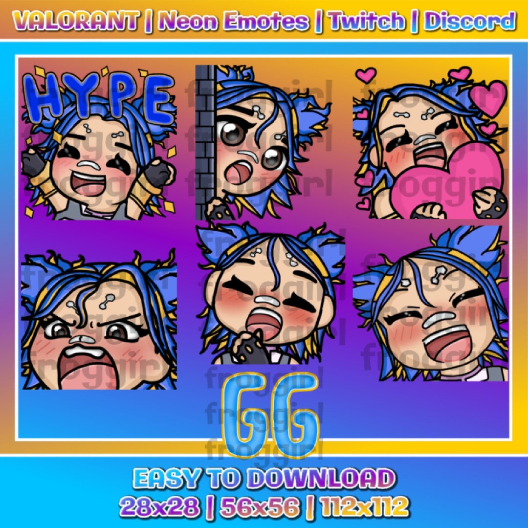 Cute Neon (valorant) Emote Pack | Neon Emotes | Valorant Emotes | 7 ...