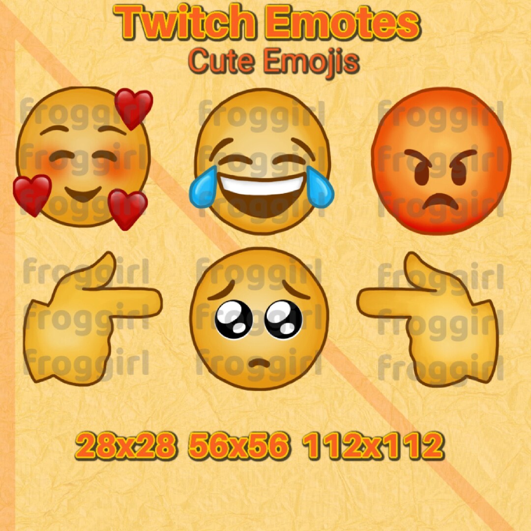 Cute Emoji Emote Pack | Emoji Emotes | 6 Twitch/discord Emotes - Etsy