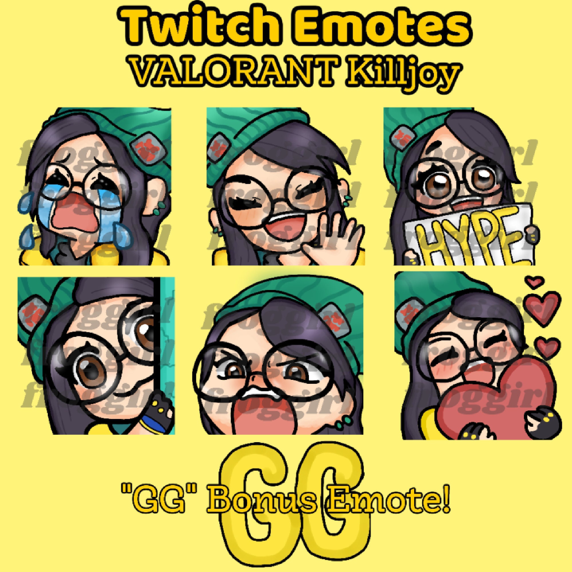 Cute Killjoy (valorant) Emote Pack | 7 Twitch/discord Emotes - Etsy
