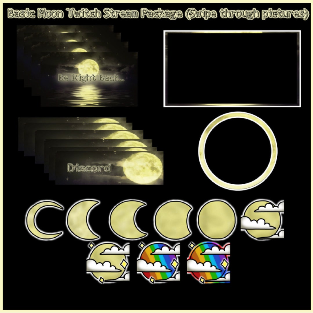 Moon Twitch Stream Overlay Pack | Stream Overlays | Stream Bundle ...