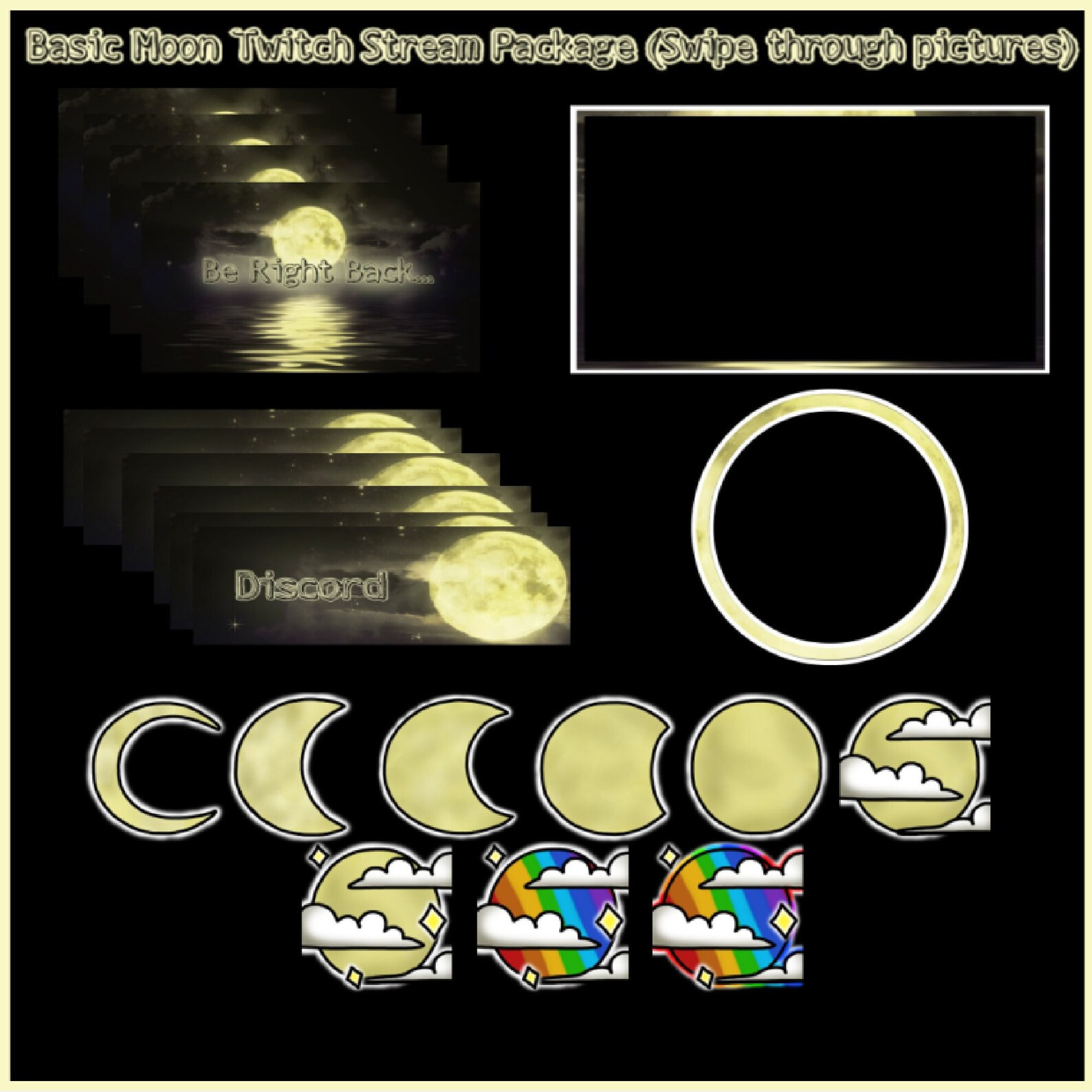 Moon Twitch Stream Overlay Pack | Stream Overlays | Stream Bundle ...