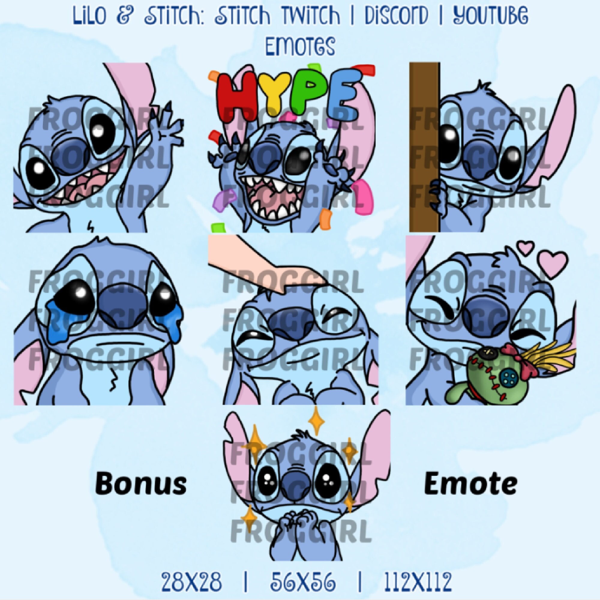 Stitch Emotes Cute Stitch Emotes Cute Twitch Emotes Stitch Emote Pack ...