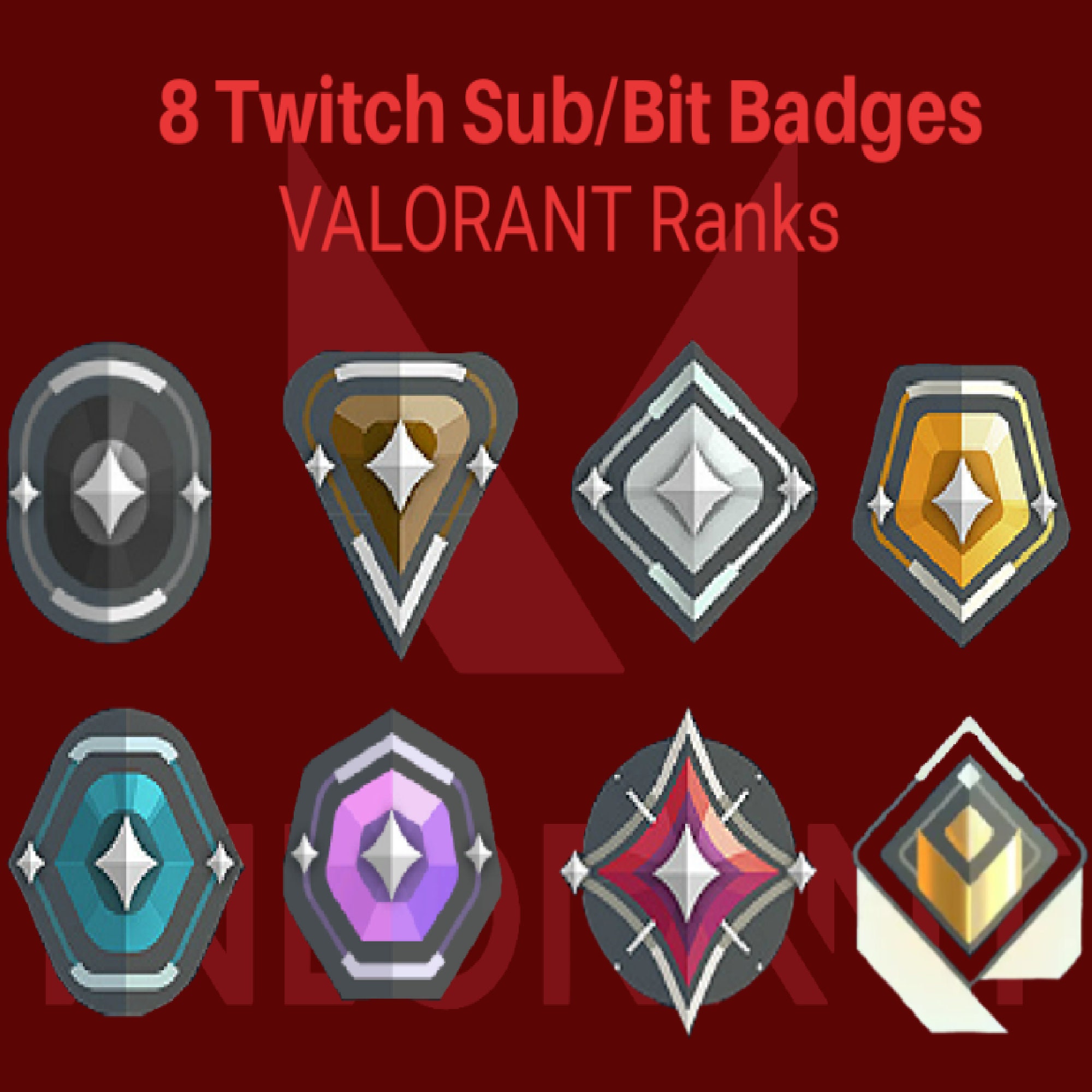 VALORANT Ranks | Twitch Sub/bit Badges - Etsy Australia