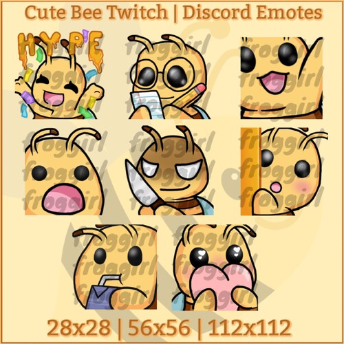 Cute Bee Emotes for Twitch/discord Cute Twitch Emotes Bee - Etsy