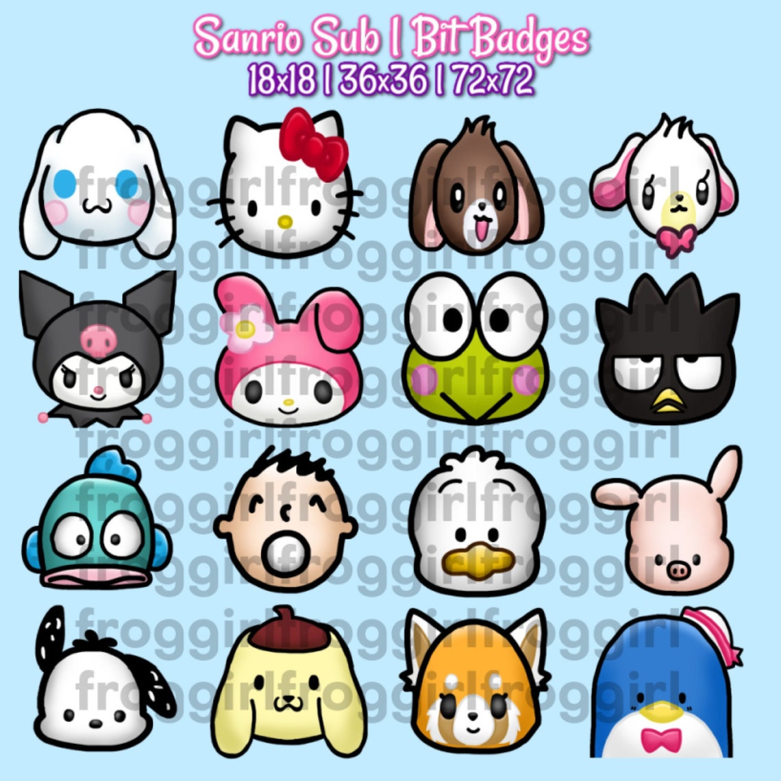 16x Cute Kawaii Sub Badges | Bit Badges | Twitch | Aesthetic | Soft ...