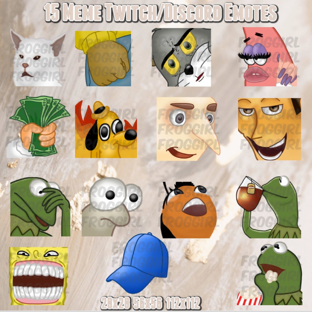 Meme Twitch/discord Emote Pack | Funny Emotes | Meme Emotes | Twitch ...