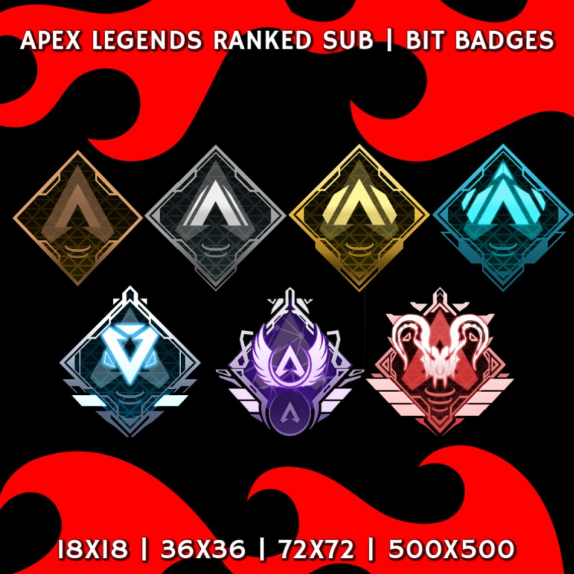 APEX LEGENDS Ranks | Twitch Sub/bit Badges | Apex | Ranks - Etsy