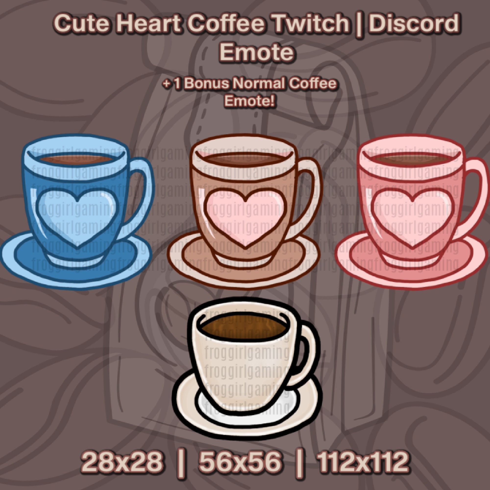 Cute Coffee Twitch/discord Emote | Heart Coffee Emote | Coffee Emote ...