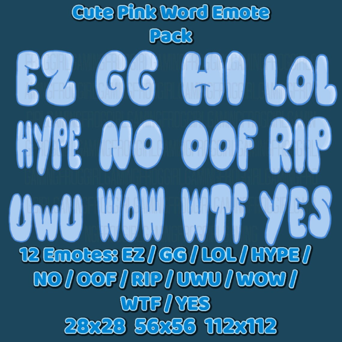 Cute Blue Word Twitch Emotes | Text Emotes | Cute Emotes | Blue Emotes ...