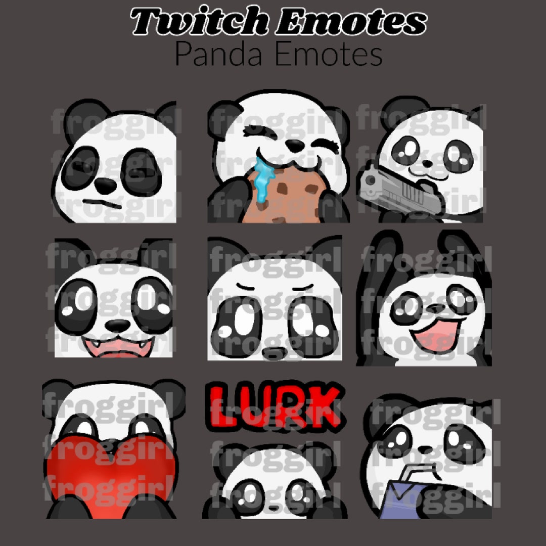 Cute Panda Twitch Emotes Pack | 9 Emotes - Etsy