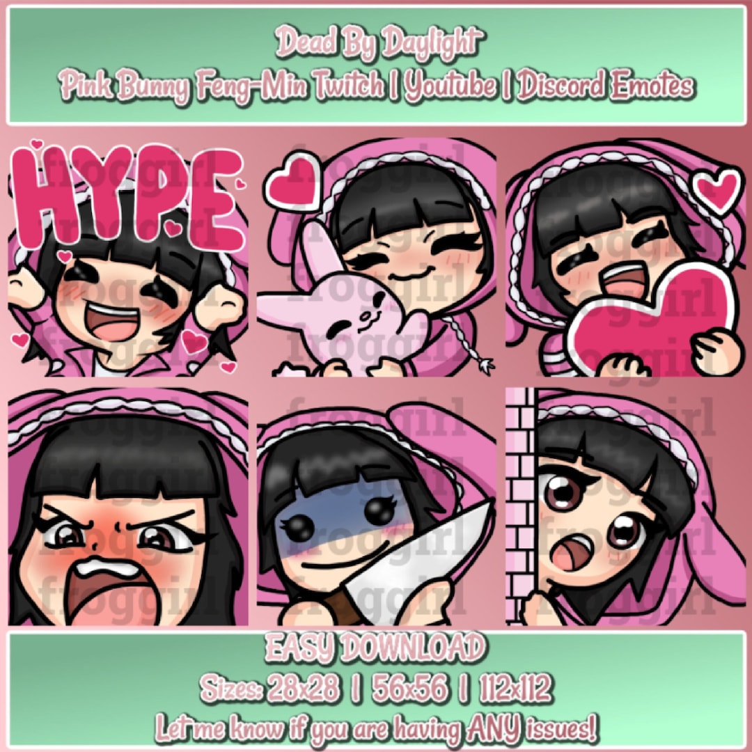 Dead by Daylight Pink Bunny Feng Min Twitch Emotes Dead by Daylight ...