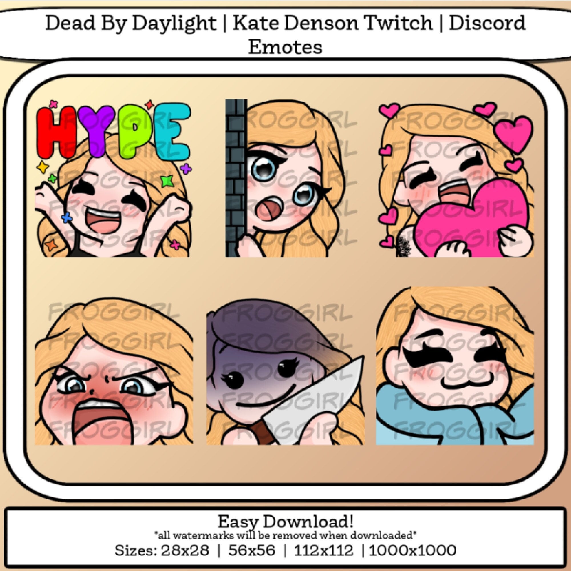 Dead by Daylight | Kate Denson Twitch Emotes | Cute Kate Denson Emotes ...