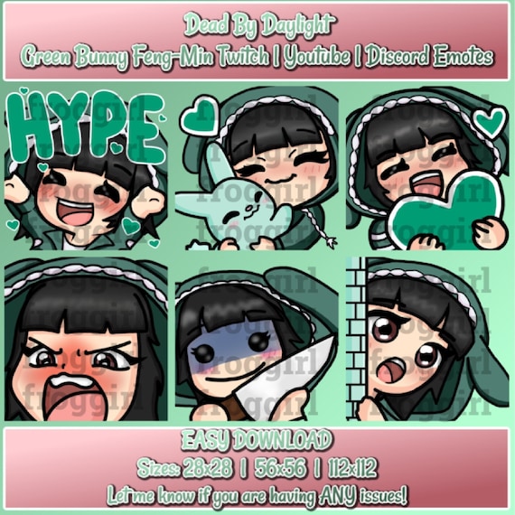 Dead by Daylight Green Bunny Feng Min Twitch Emotes Dead - Etsy
