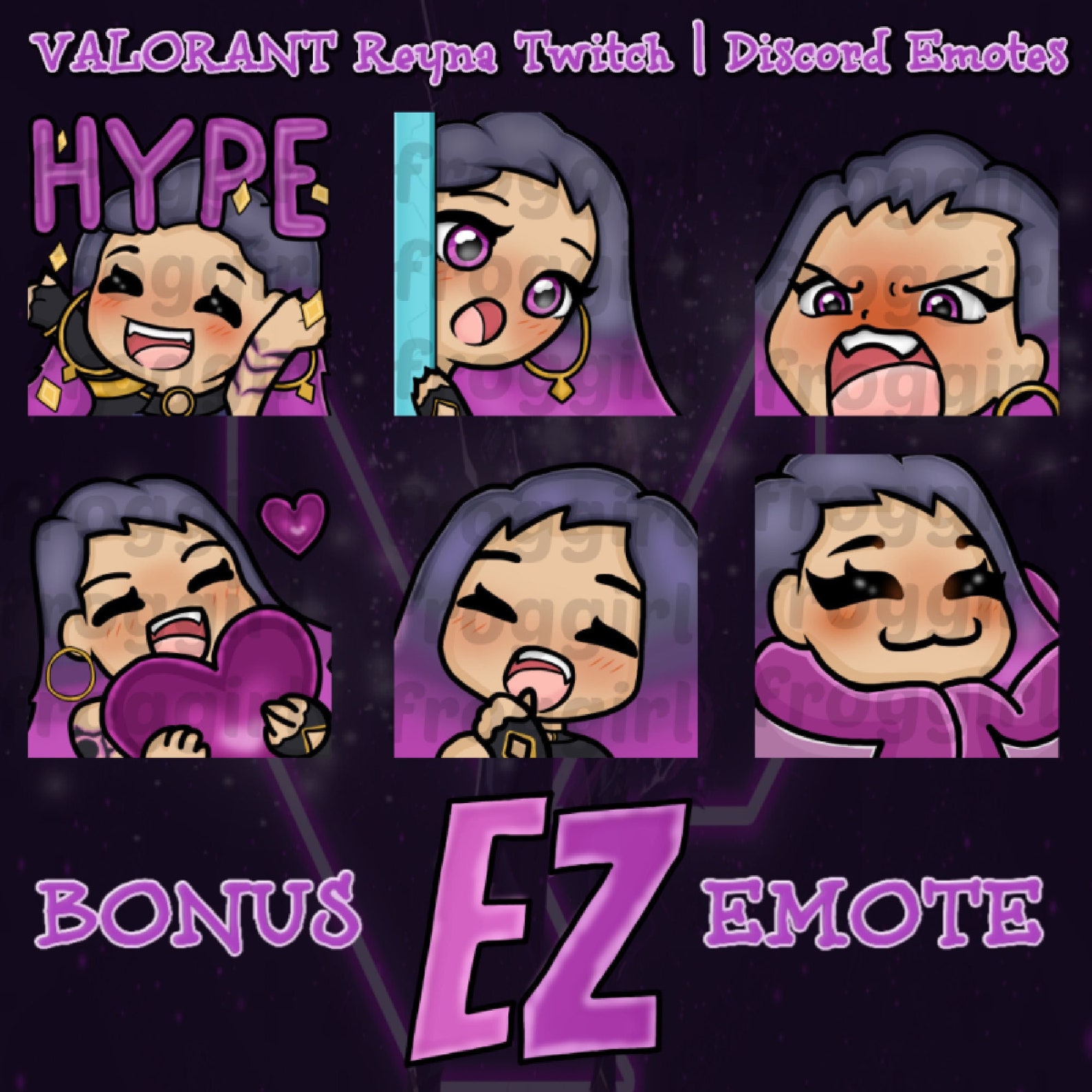 Cute Reyna (valorant) Emote Pack | Reyna Emotes | Valorant Emotes | 7 ...