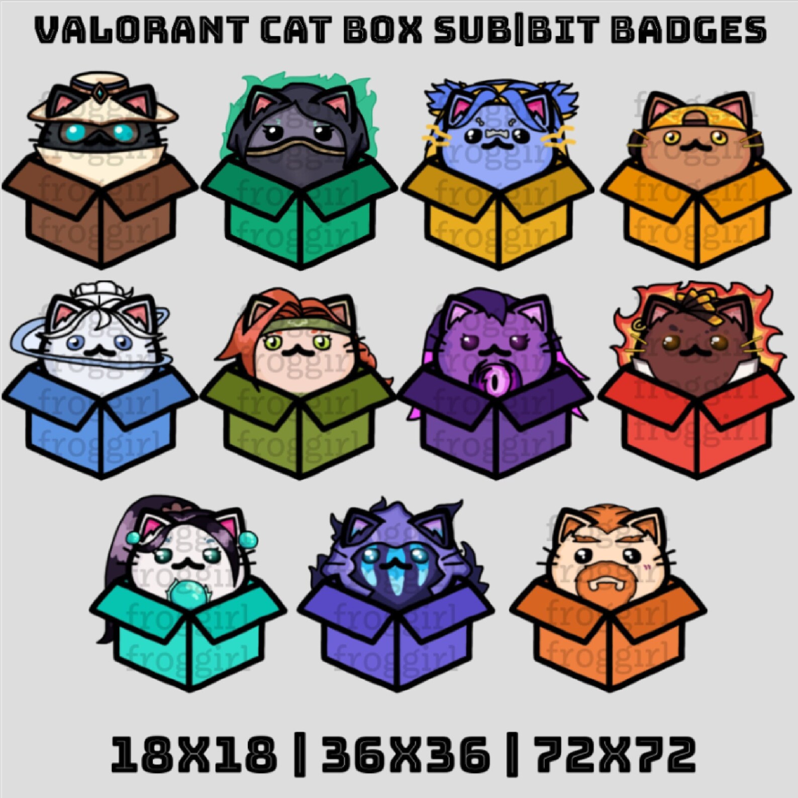 Cute Valorant Cat Sub | Bit Badges | Valorant | Cat | Cute | Kawaii ...