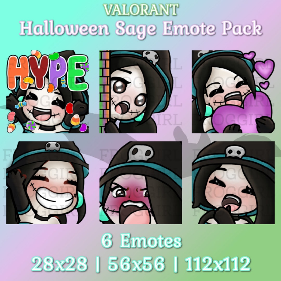 Cute Halloween Sage (valorant) Emote Pack | 6 Twitch/discord Emotes - Etsy