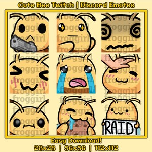 25 Cute Bee Emotes for Twitch/discord Cute Twitch Emotes Bee Emotes ...