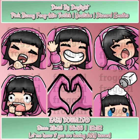 Dead by Daylight Pink Bunny Feng Min Twitch Emotes Dead by | Etsy