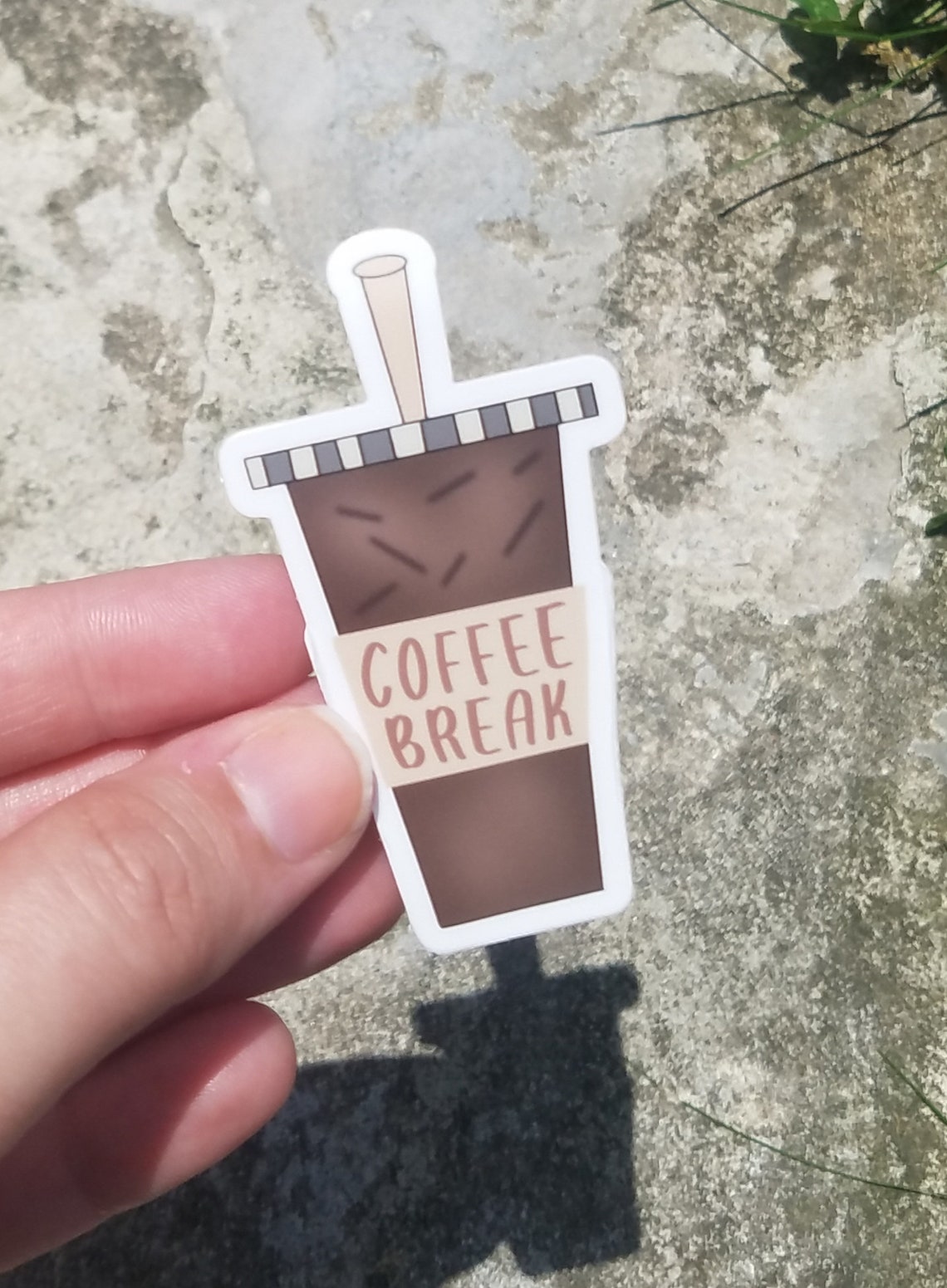 Large Iced Coffee Sticker Iced Coffee Sticker Coffee Lovers - Etsy