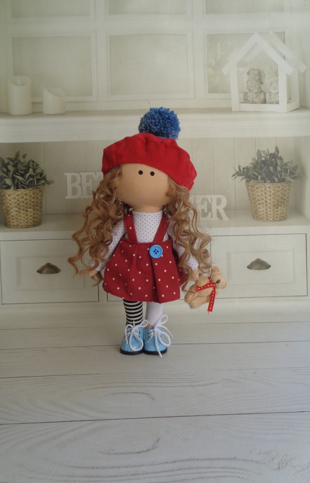 Doll With Dog,tilda Doll Doll Textile Tilda Doll Nursery Decor Art Doll ...