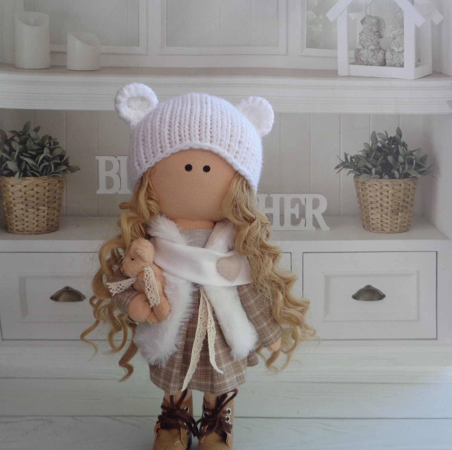 Tilda Doll Doll Textile Tilda Doll Nursery Decor Art Doll Fabric Doll ...