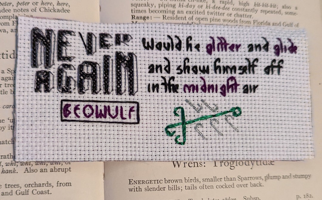 Beowulf Quote - Dragon - Cross Stitch Bookmark - Etsy