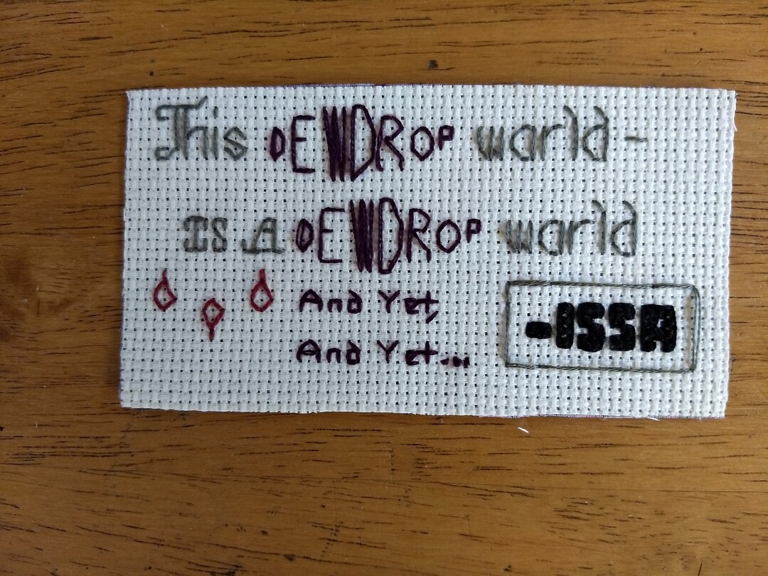 This Dewdrop World Issa Haiku Cross-stitch Bookmark - Etsy