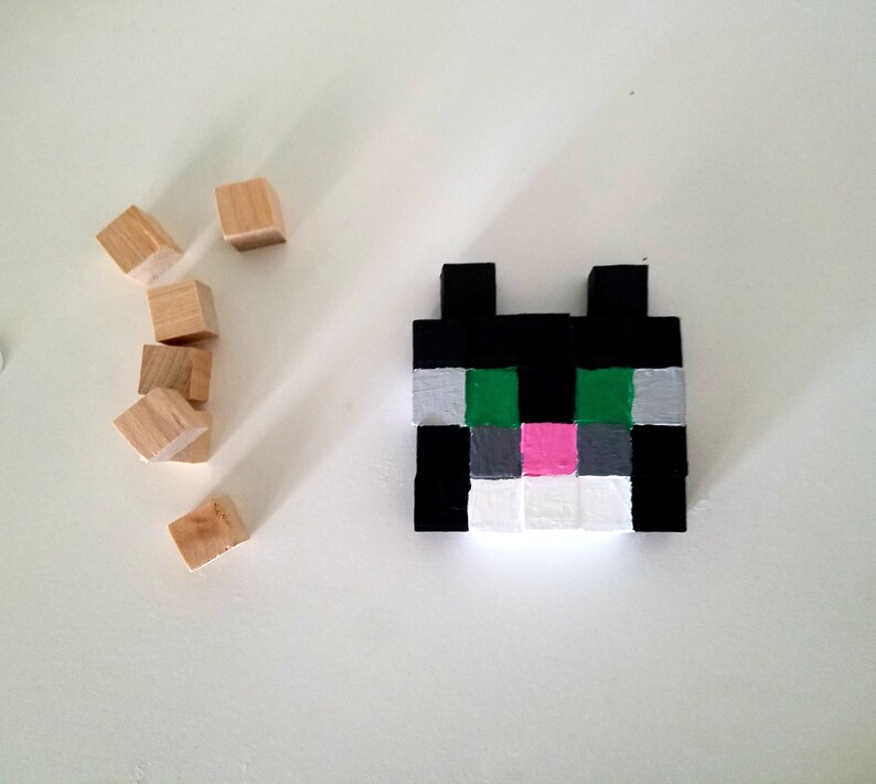 MINECRAFT Cat Handmade 3D Pixel Cat Minecraft Cat Kids Toys Wooden ...