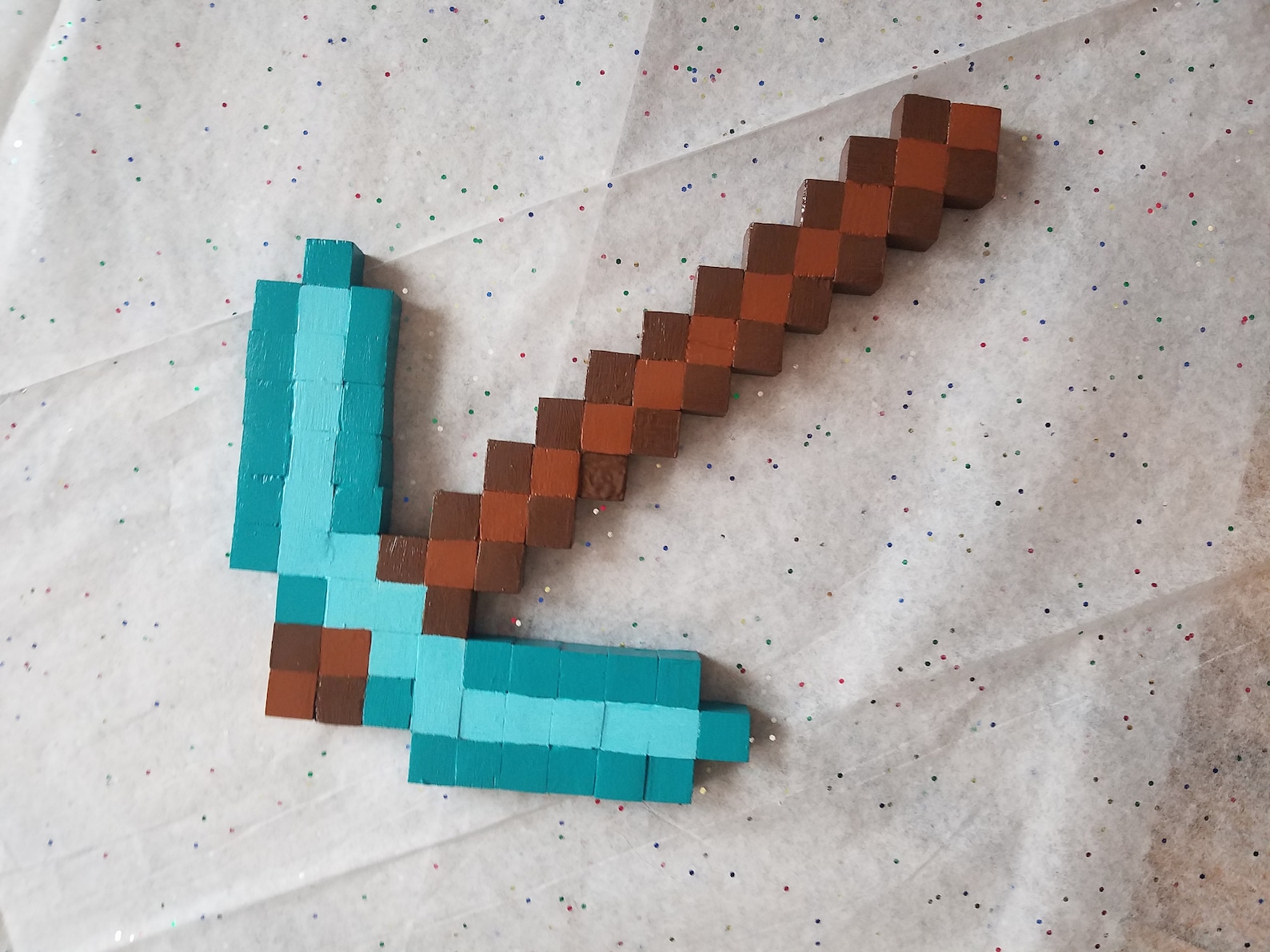 MINECRAFT Pick Axe Handmade 3D Pixel Axe Minecraft Axe Kids - Etsy
