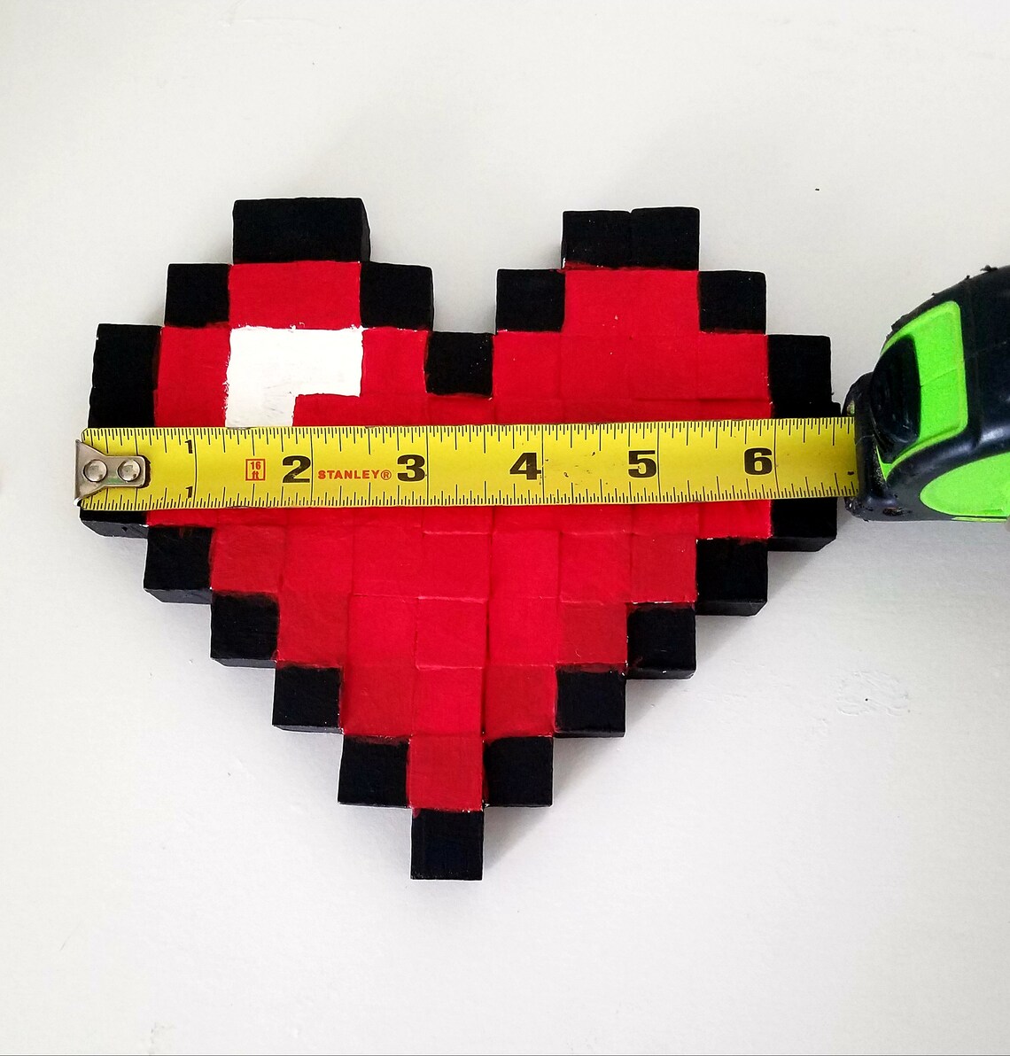 MINECRAFT Heart Handmade Wood Heart Pixel Art 3D Minecraft - Etsy