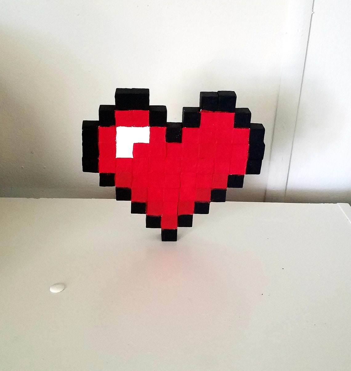 MINECRAFT Heart Handmade Wood Heart Pixel Art 3D Minecraft - Etsy