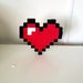 MINECRAFT Heart Handmade Wood Heart Pixel Art 3D Minecraft - Etsy