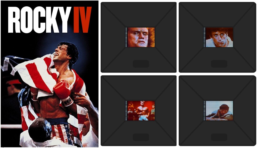 Set of 4 Genuine 35mm Mounted Slides Rocky 4 1985 35mm Film Cell Movie ...