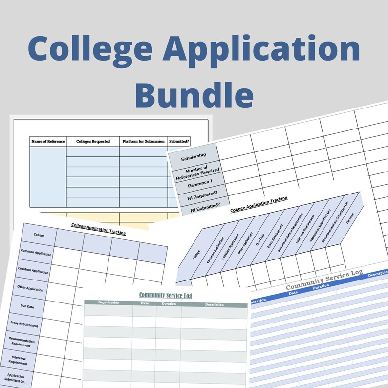 College Application Planning Bundle - Etsy