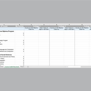 AP Exam Credit Tracker Spreadsheet - Hours Calculator - Track ...