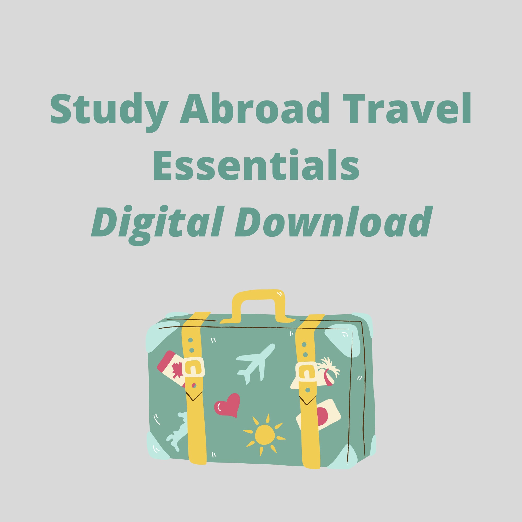 Study Abroad Travel Essentials Packing List - Etsy