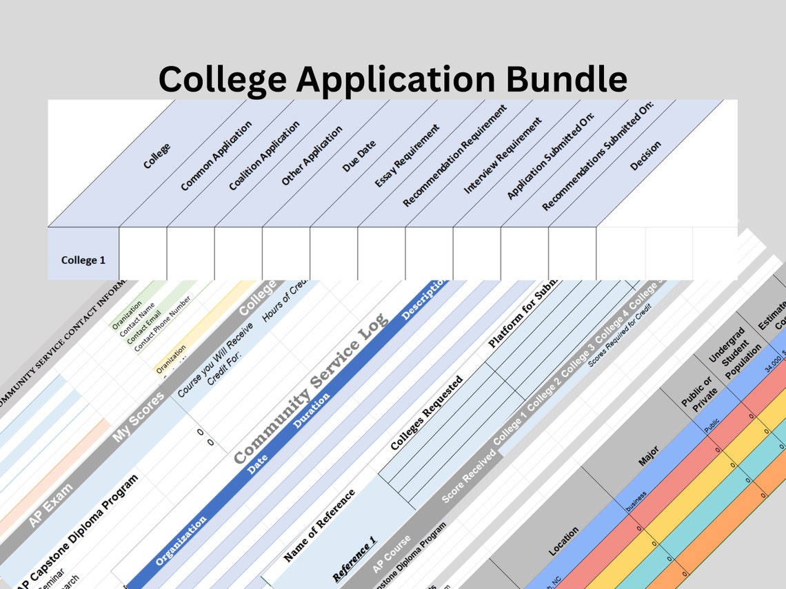 College Application Planning Bundle - Etsy
