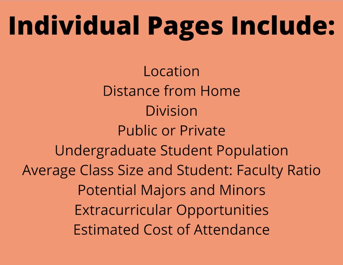 College Planning: College Comparison Spreadsheet - Etsy