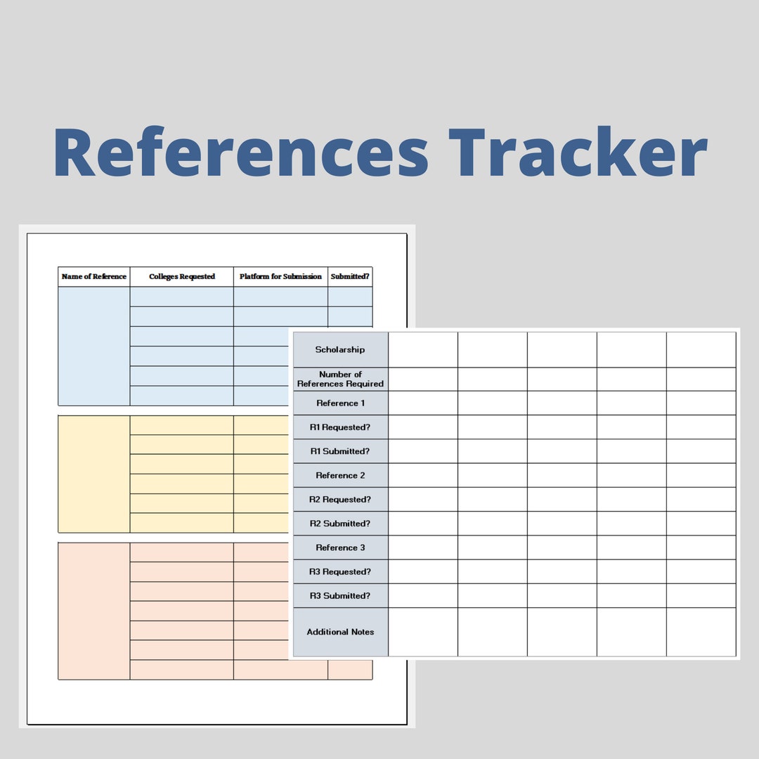 Reference Tracker | College and Scholarship - Etsy
