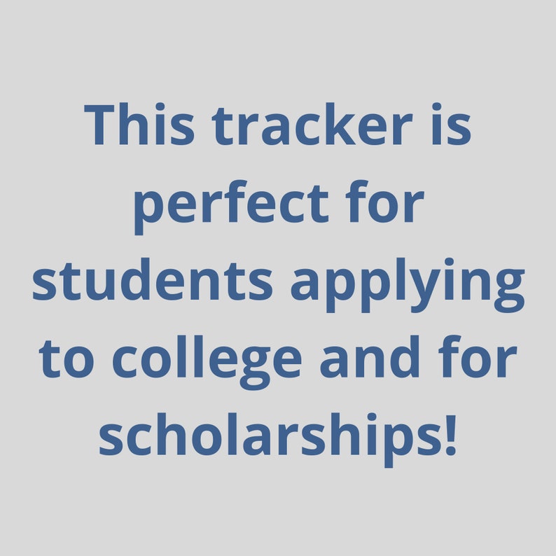 Reference Tracker | College and Scholarship - Etsy