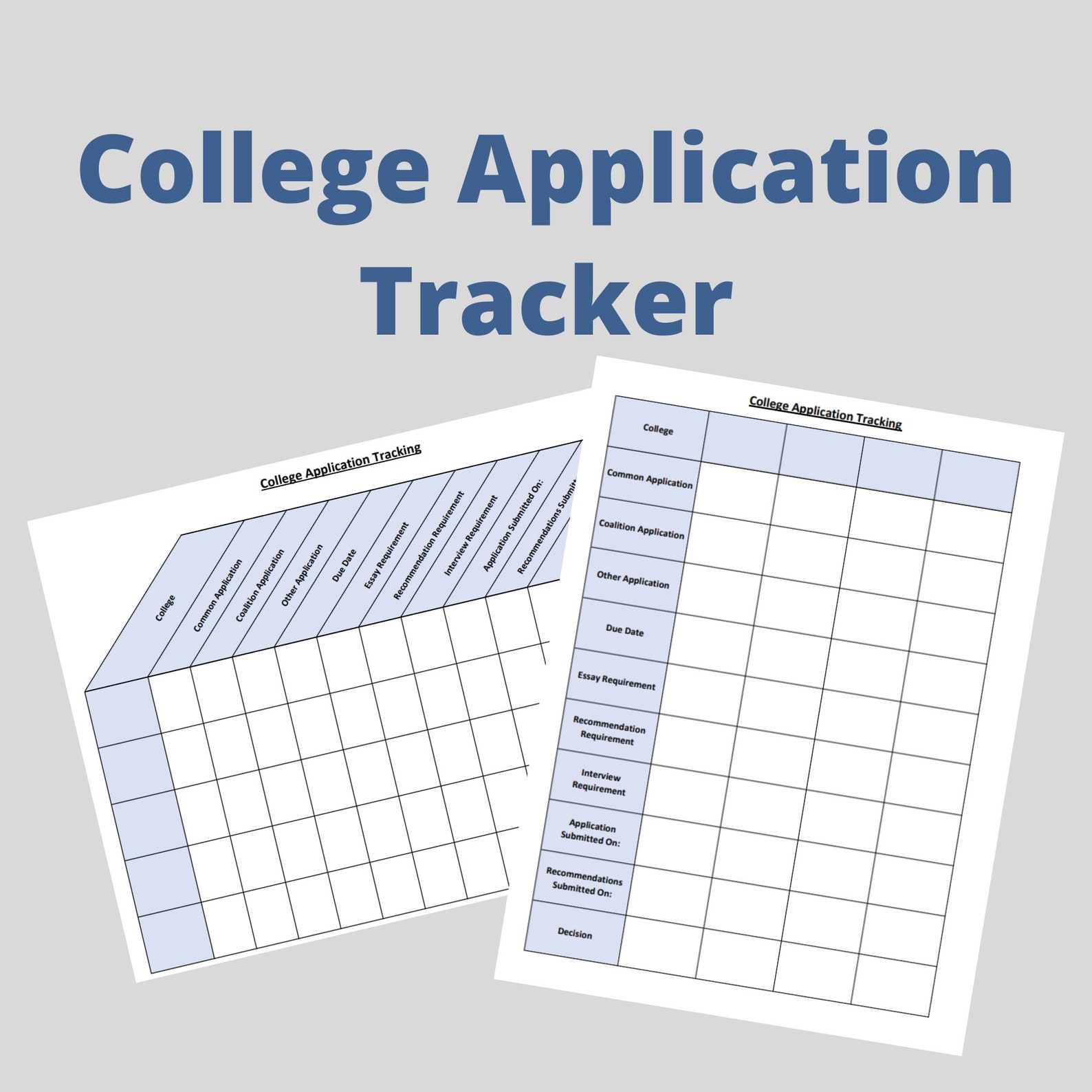 College Application Tracker - Etsy