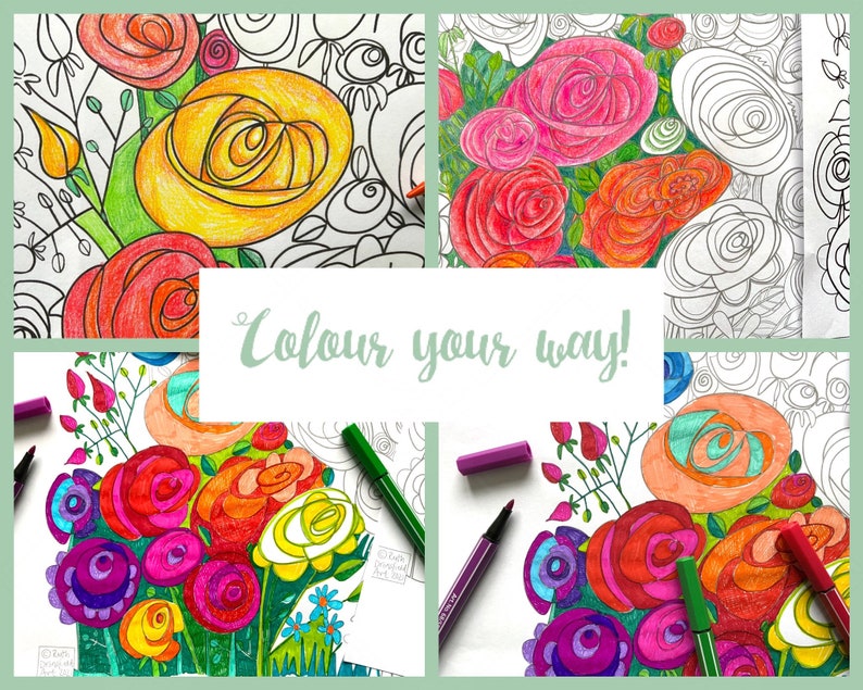 Authentic Printable Colouring Pages Designed by Artist Ruth Dronsfield ...