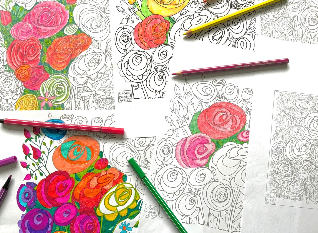 Authentic Printable Colouring Pages Designed by Artist Ruth Dronsfield ...